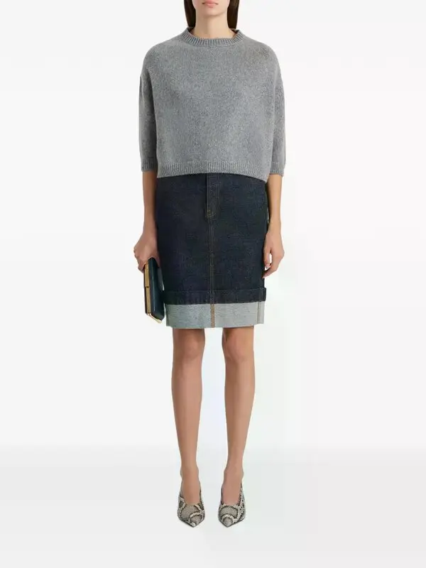 Khaite Sabina Ribbed Knit Sweater - Grey