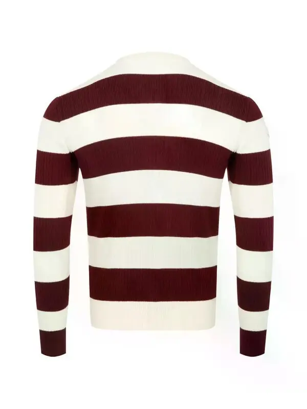 Moncler Striped Crew-neck Sweater - Red