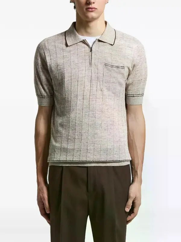 Peserico Zip Polo - Neutrals