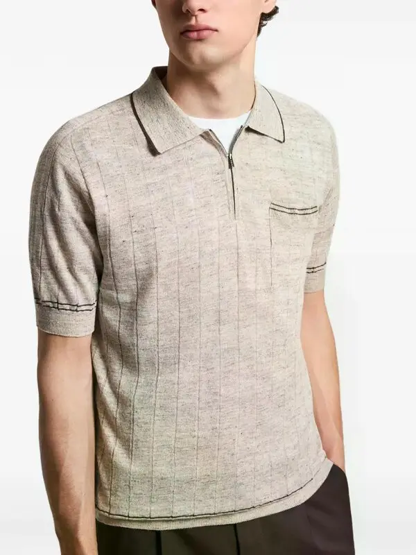 Peserico Zip Polo - Neutrals