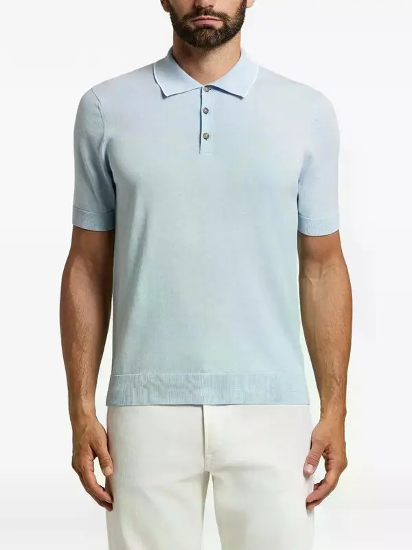 Peserico Buttoned Polo - Blue