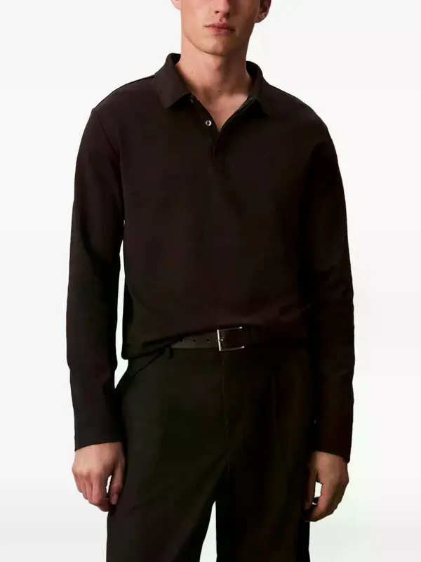 Calvin Klein Long-sleeve Polo Shirt - Brown