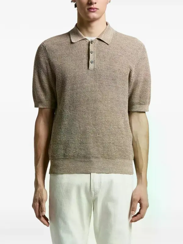 Peserico Buttoned Polo - Brown