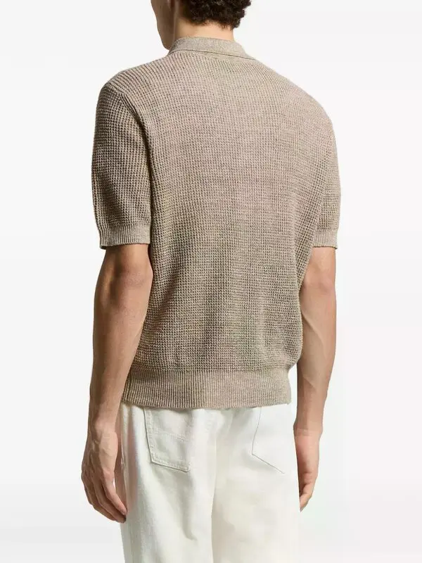 Peserico Buttoned Polo - Brown