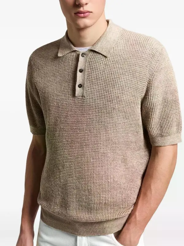 Peserico Buttoned Polo - Brown
