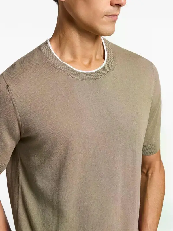 Peserico Crew Neck T-shirt - Brown