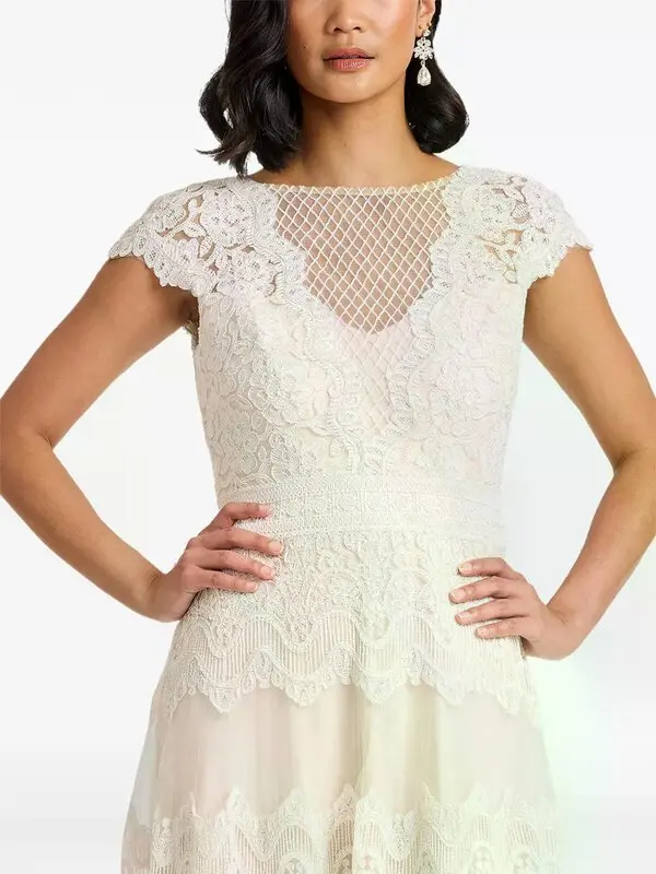 women's burgundy lace dress High Neck Lace Bodice Princess Burgundy Long Prom Dress PG921 US6 / Burgundy main image 0