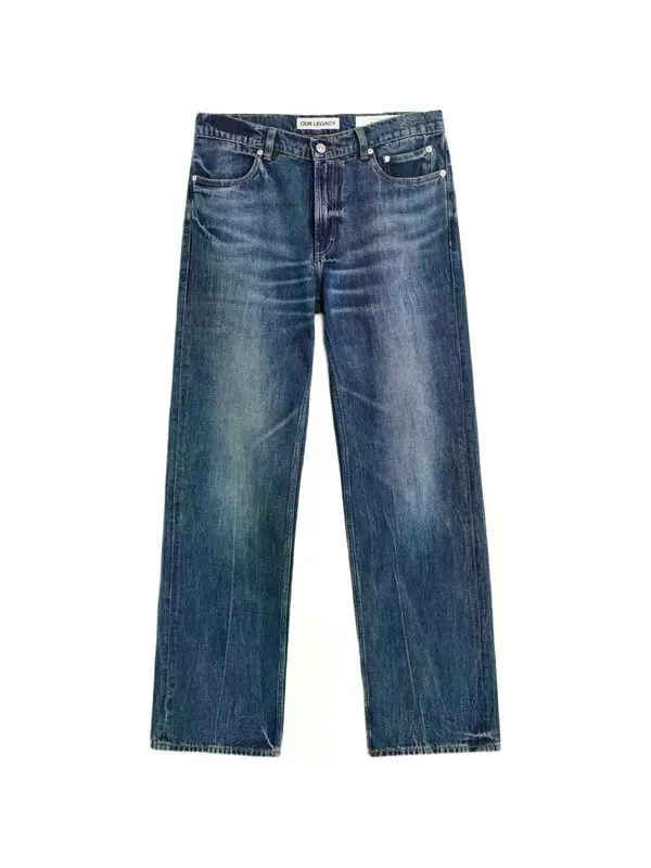 Our Legacy Carlson Cut Faded Trousers - Blue