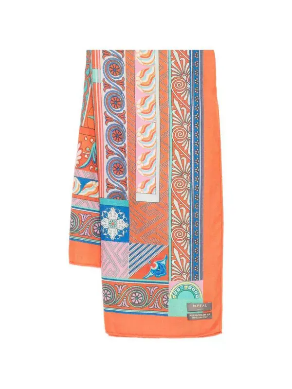N.peal Printed Foulard - Orange