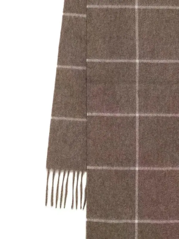 N.peal Check Cashmere Scarf - Neutrals
