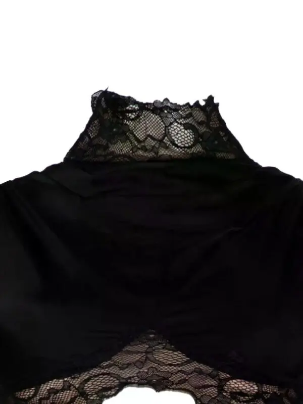 DI PETSA Midnight Lace Crop Top