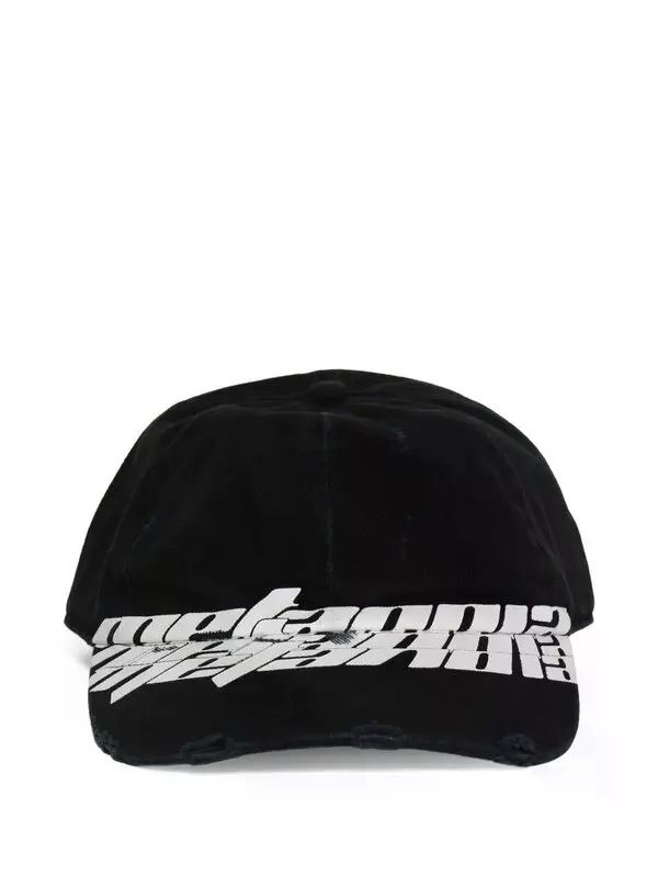 RRR123 Text-print Baseball Cap - Black