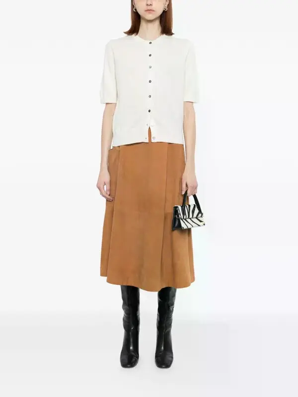 N.peal Cashmere Short-sleeve Cardigan - Neutrals