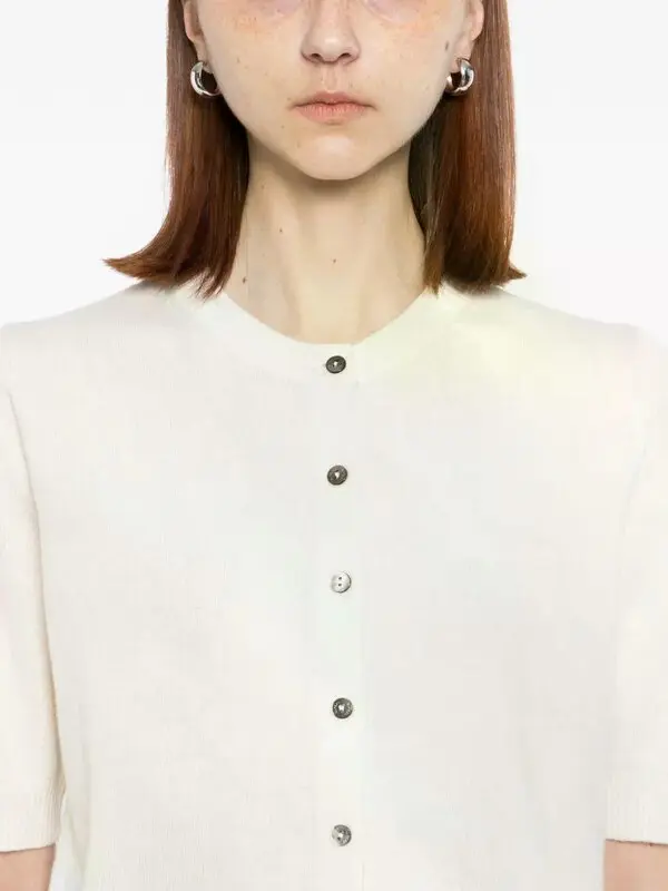 N.peal Cashmere Short-sleeve Cardigan - Neutrals