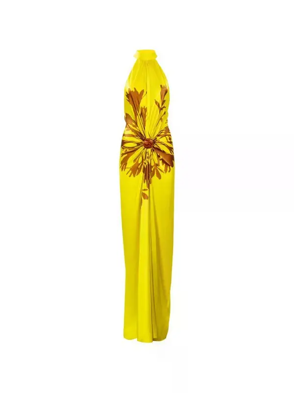 Silvia Tcherassi Koori Halter Printed Maxi Dress