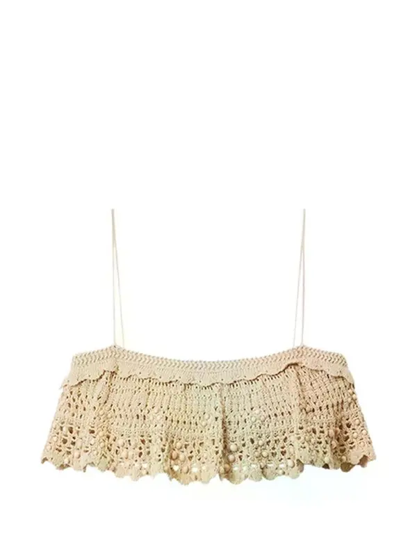 Isabel Marant Étoile Oraviel Beaded Crochet Tank Top - Neutrals