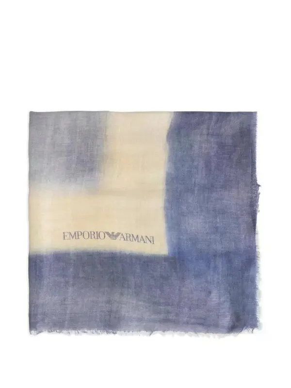 Emporio Armani Faded-effect Scarf - Blue