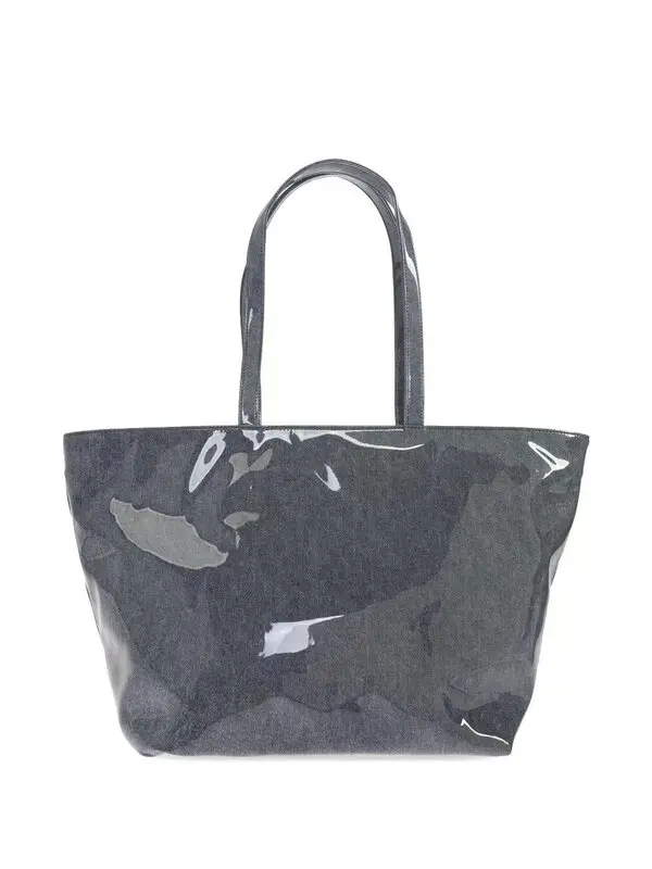 Alexander Wang Lacquered Denim Punch Large Tote - Grey