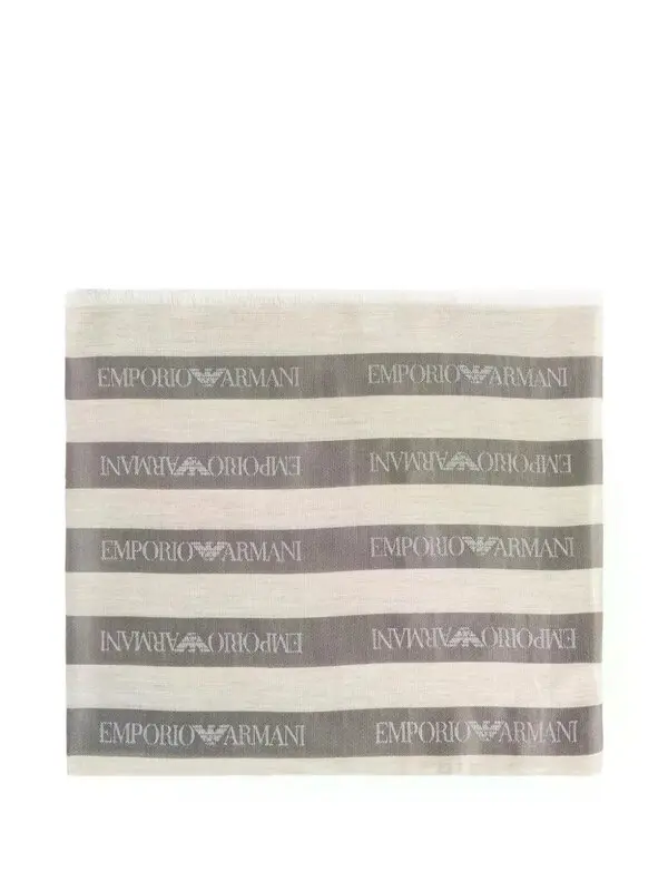 Emporio Armani Striped Scarf - Neutrals