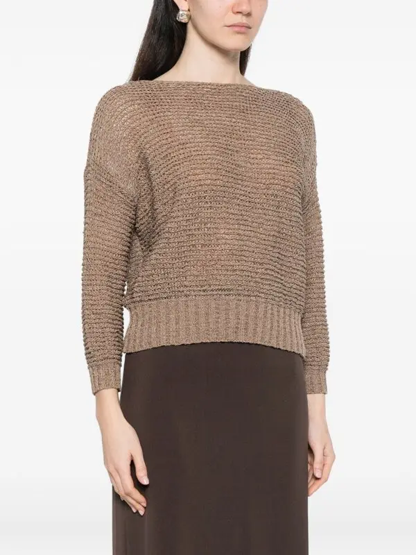 BASE Cotton Blend Sweater - Brown