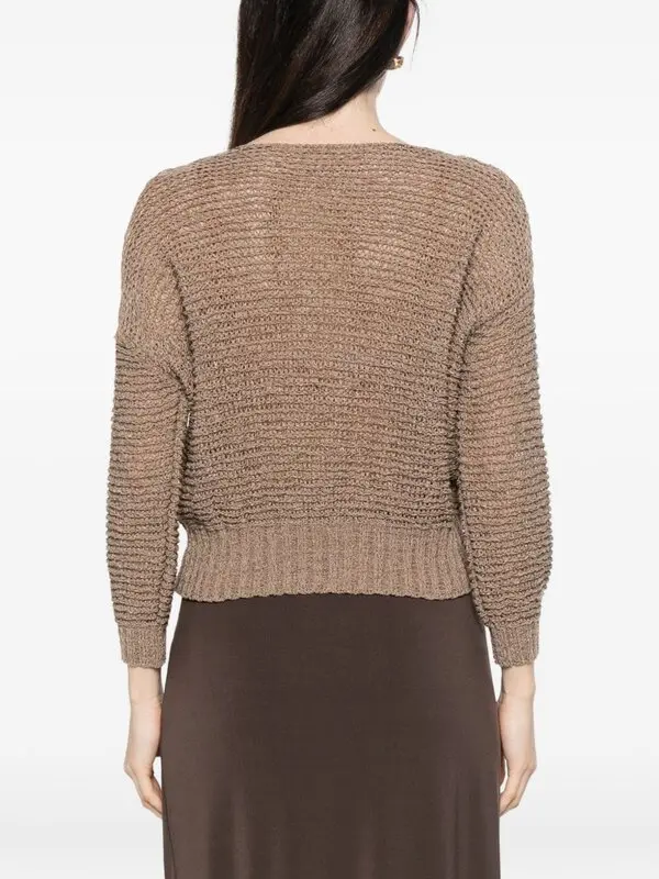 BASE Cotton Blend Sweater - Brown