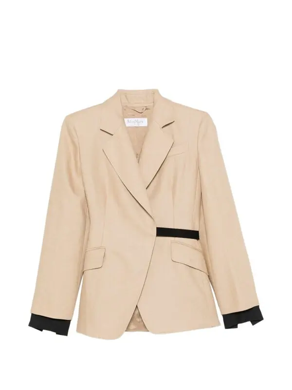 Max Mara Linen Single-breasted Jacket - Beige