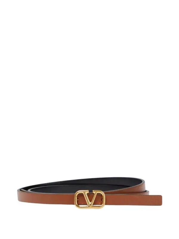 Valentino Garavani Leather Reversible Vlogo Belt - Brown