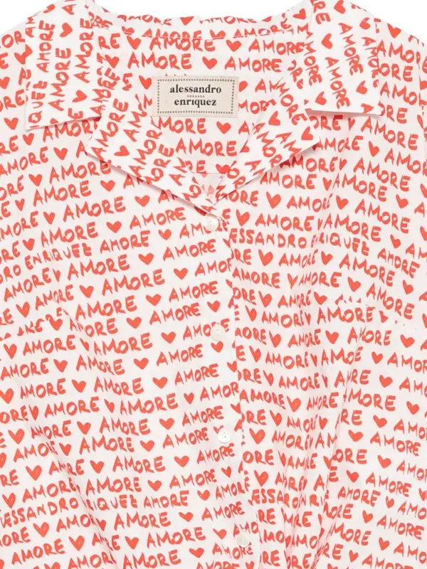 ALESSANDRO ENRIQUEZ Printed Cotton Shirt - Red