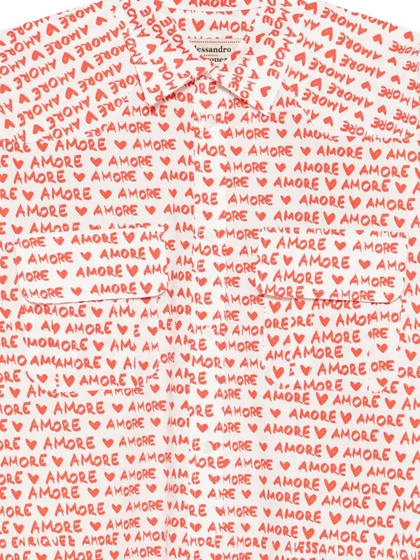 ALESSANDRO ENRIQUEZ Printed Cotton Shirt - Red