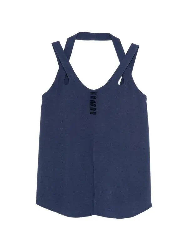 Emporio Armani Sleeveless V-neck Top With Button Detail