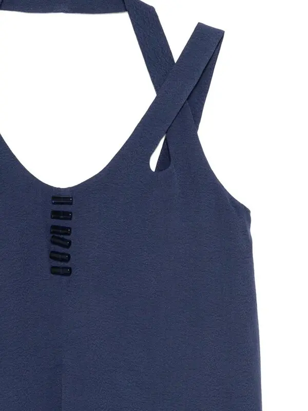 Emporio Armani Sleeveless V-neck Top With Button Detail