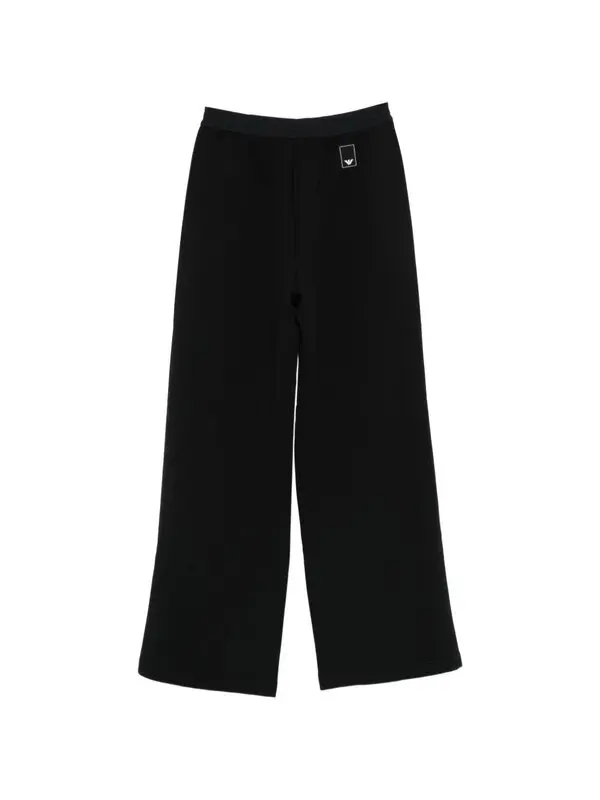 Emporio Armani Cotton Trousers With Elasticated Waistband - Black