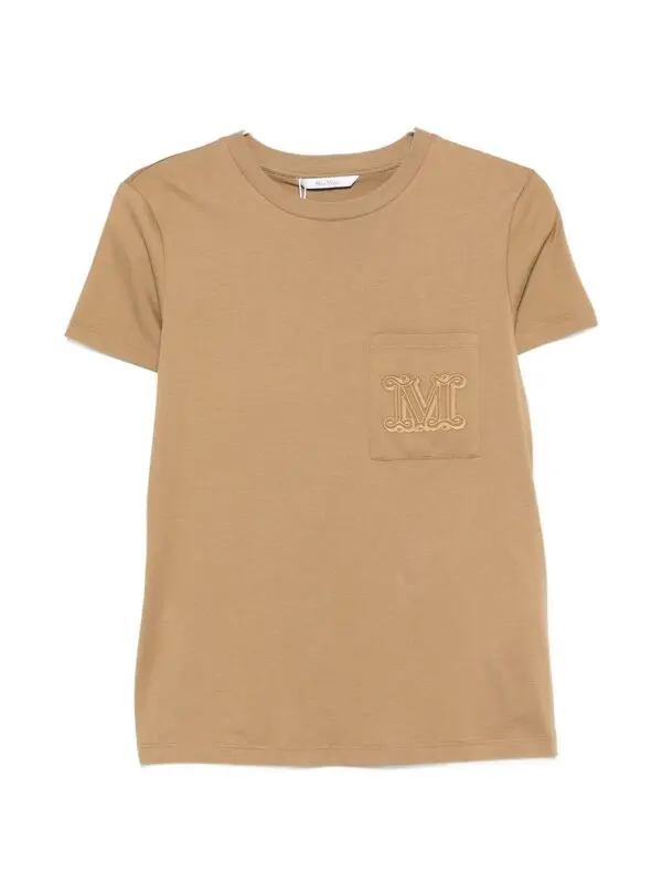 Max Mara Logo Cotton T-shirt - Beige