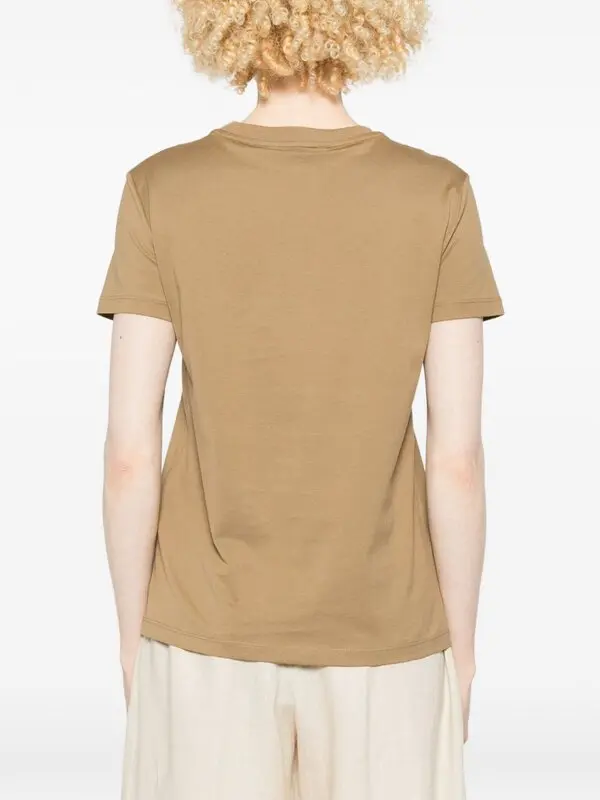 Max Mara Logo Cotton T-shirt - Beige