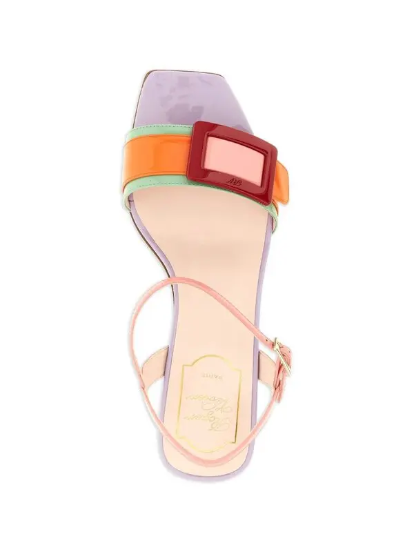 ROGER VIVIER Belle Vivier Leather Sandals - Brown