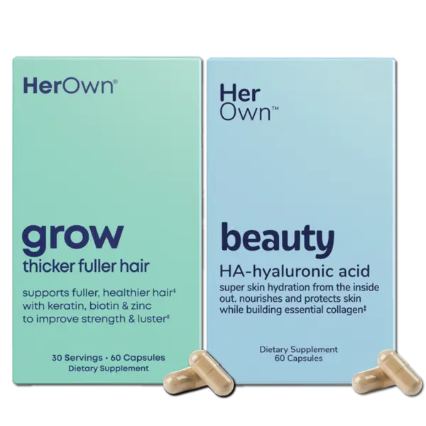 HER OWN Beauty + Grow Capsules: Women’s Beauty Support Bundle For Skin Hydration - One-color