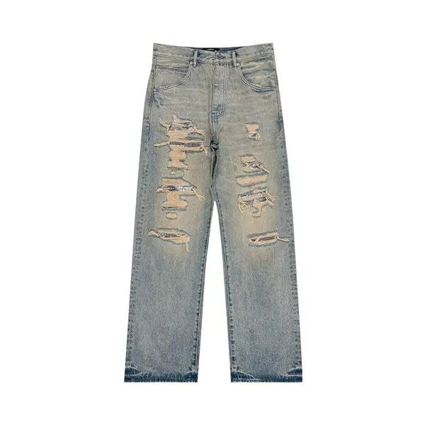 PURPLE BRAND Tinted Sequin Repair Denim