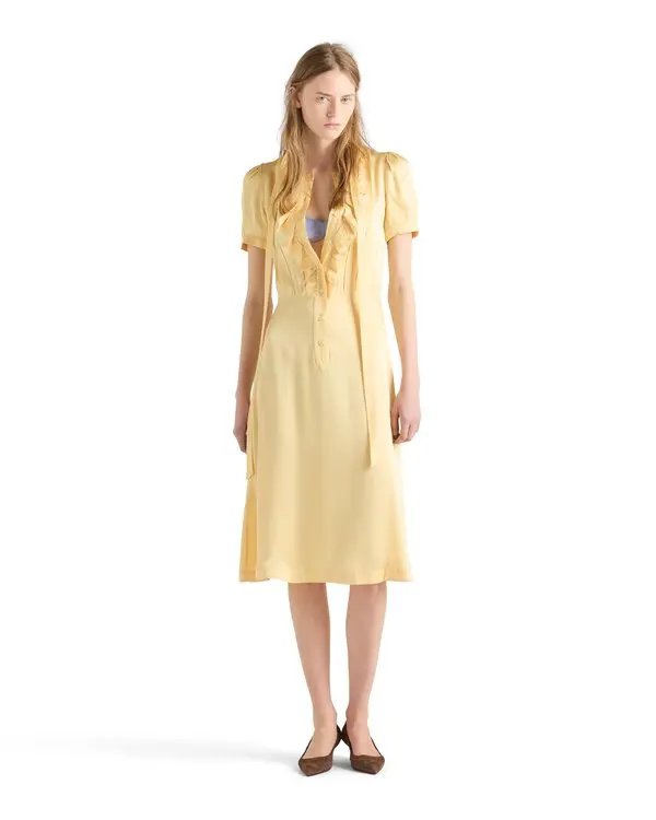 Prada Satin Crepe Dress - Yellow