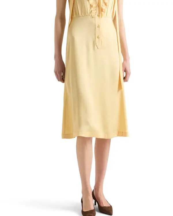 Prada Satin Crepe Dress - Yellow