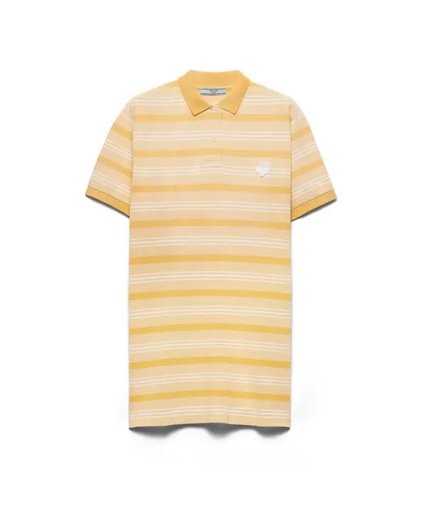 Prada Bayadere Stripe Piqué Mini-dress - Yellow