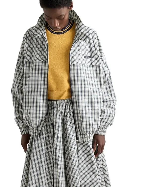 Prada Checked Chambray Blouson Jacket - Neutral