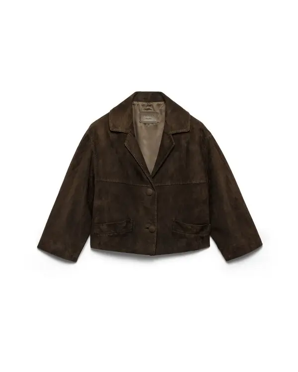 Prada Cropped Suede Jacket