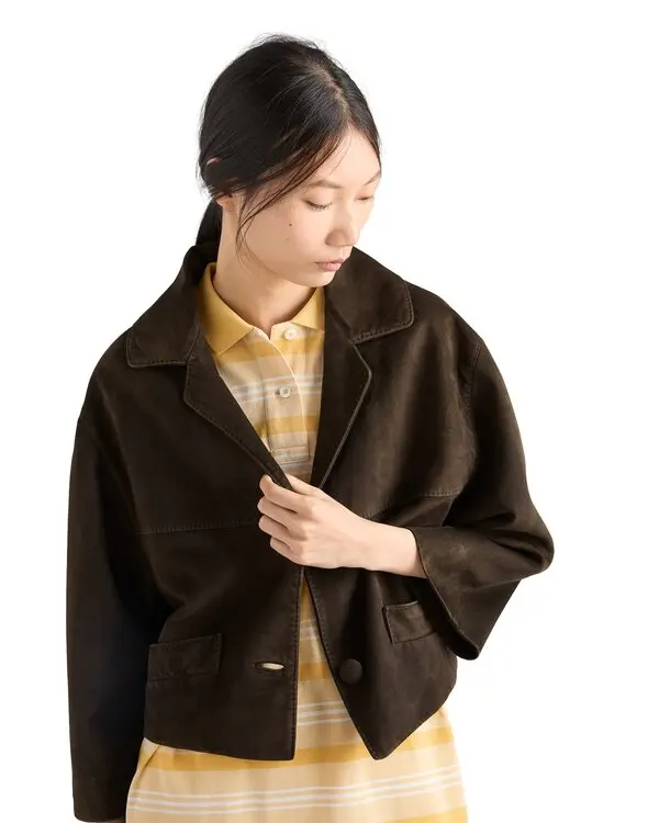 Prada Cropped Suede Jacket