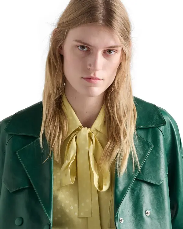 Prada Double-breasted Leather Coat