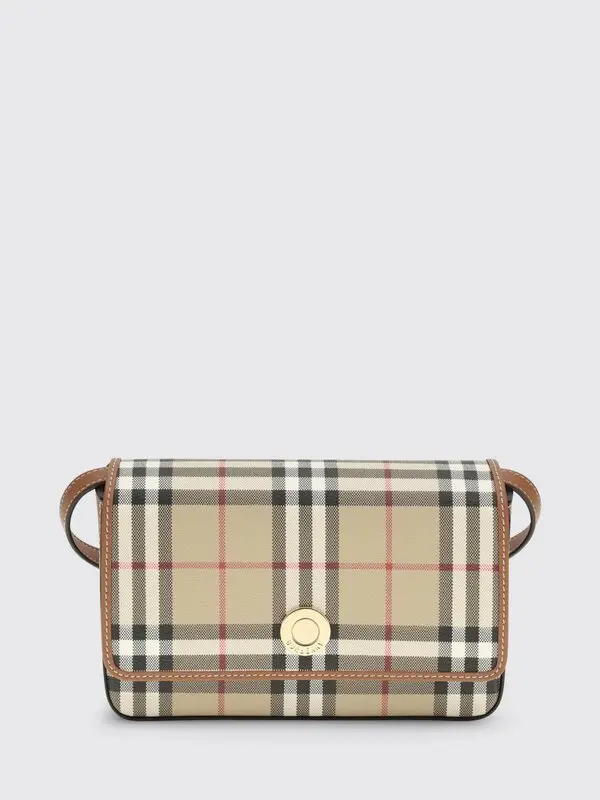 Burberry Hampshire Crossbody Bag In Vintage Check Canvas - Brown