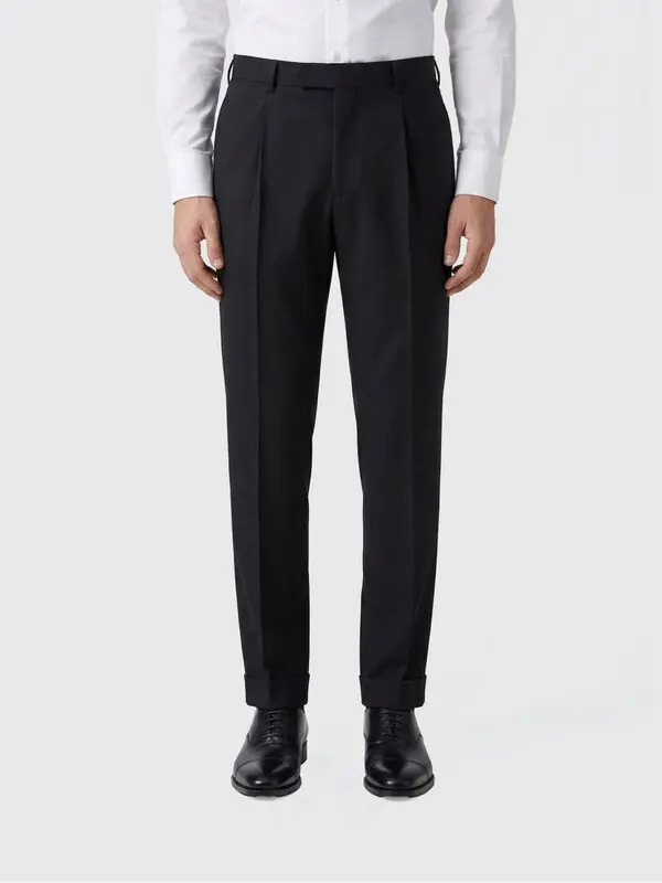 PT TORINO Virgin Wool Tailored Trousers - Black
