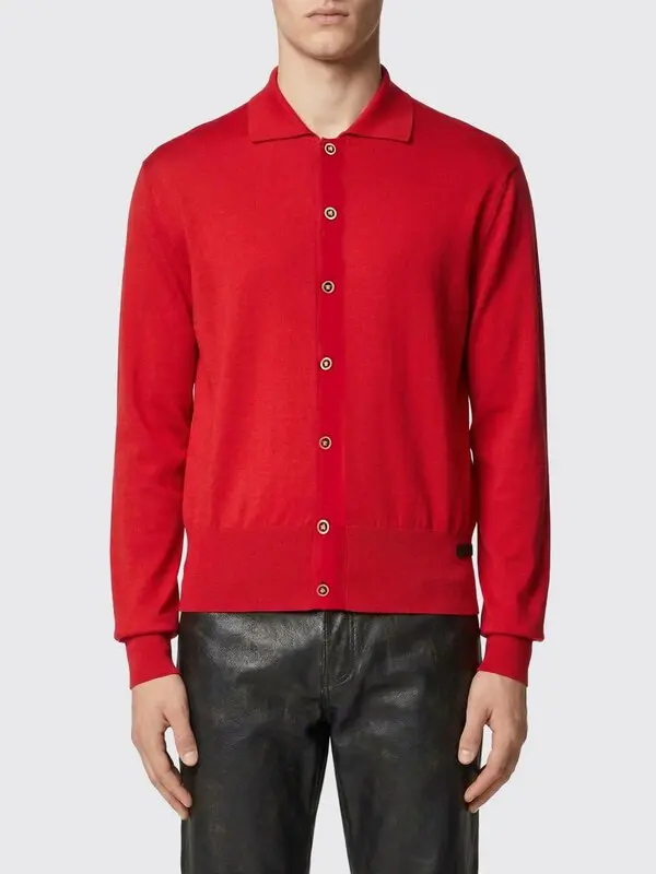 Versace Long Sleeve Cardigan - Red
