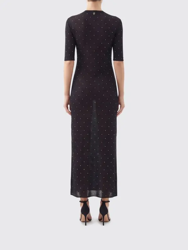Rabanne Cotton Midi Dress With Rhinestone Embellishments