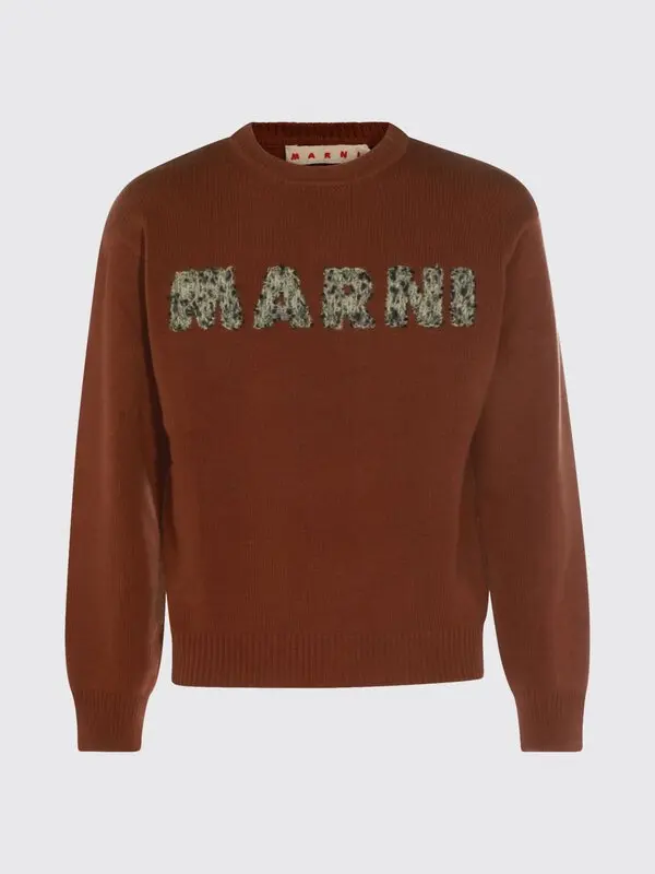 Marni Sweater With Logo Applique - Brown