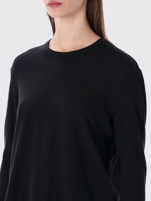 JAMES PERSE Long-sleeved Glitter Cotton T-shirt - Black